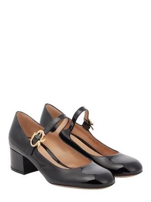 GIANVITO ROSSI Patent Leather Mary Jane Pumps - Black