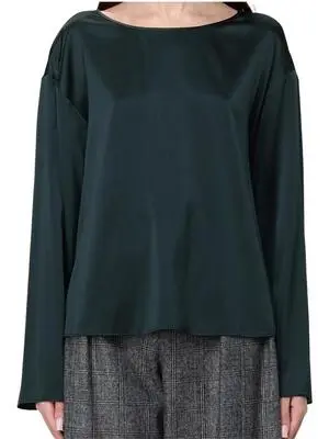 Emporio Armani Satin Long-sleeve Blouse - Green