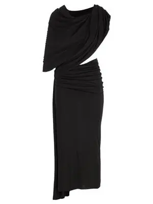 Balenciaga Midi-length Twist-front Draped Dress - Black