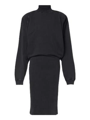 MUGLER Cotton Jersey Sweatshirt Dress - Black