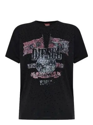 DIESEL® Embellished Graphic T-shirt - Black