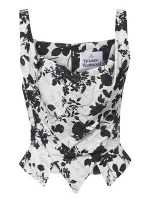 VIVIENNE WESTWOOD Sunday Floral Print Draped Bustier Top - No
