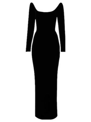 MUGLER Velvet Bustier Gown - Black