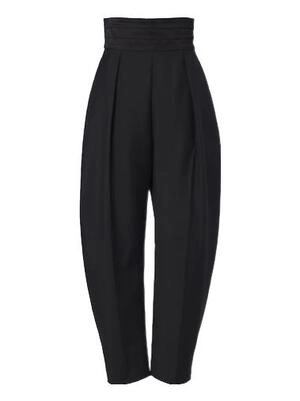 RÓHE Pleated Wool And Mohair Barrel-leg Pants - Black