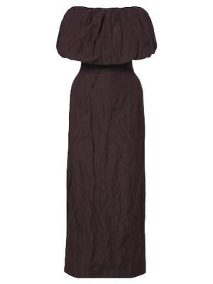 Magda Butrym Cotton And Silk Corset Dress - Black