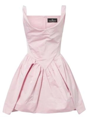 VIVIENNE WESTWOOD Corset Bodice Gathered Skirt Mini Dress - Pink