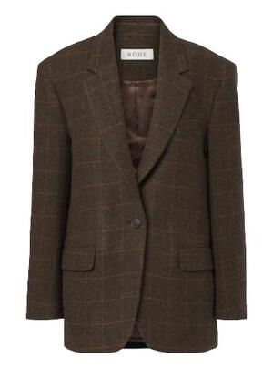 RÓHE Checked Oversized Wool Blazer - Black