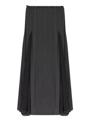 DIESEL® Maxi Skirt With Pleated Details - Grey