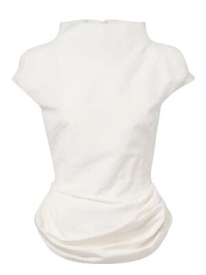 Magda Butrym Draped Cotton And Silk Top White
