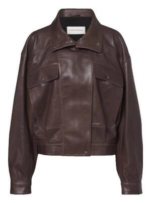 Nour Hammour Quincy Leather Blouson Jacket Black