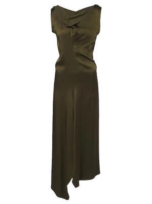 Victoria Beckham Draped Asymmetric Midi Dress - Black