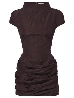 Magda Butrym Draped Cotton-blend Mini Dress - Black