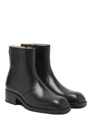 LEMAIRE Leather Ankle Boots - Black
