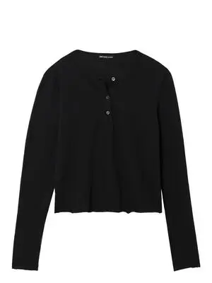JAMES PERSE Cotton-jersey Henley Top 