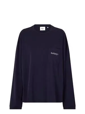 FRAME Logo Embroidered Cotton-jersey Sweatshirt - Black
