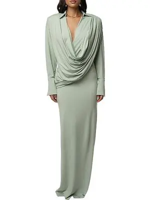 JLUXLABEL Jluxlabel Poise Draped Maxi Dress Mint