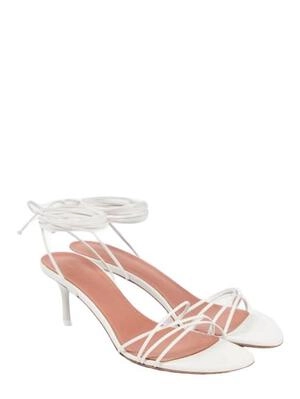 Amina Muaddi Leather Sandals - White