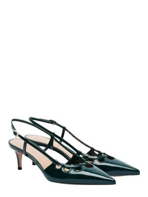 GIANVITO ROSSI Patent Leather Slingback Pumps - Black