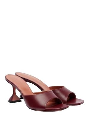 Amina Muaddi Leather Mules - Red