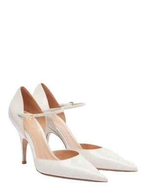 GIANVITO ROSSI Patent Leather Mary Jane Pumps - White