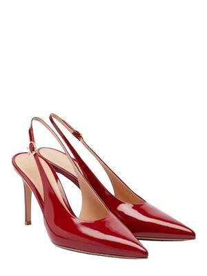 GIANVITO ROSSI Patent Leather Slingback Pumps - Red