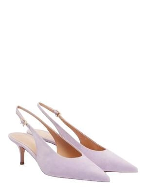 GIANVITO ROSSI Suede Slingback Pumps - Purple