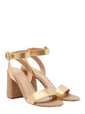 GIANVITO ROSSI Metallic Leather Sandals - Nude