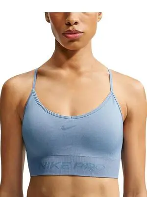 Nike Pro Seamless Light Support Padded Sports Bra - Work Blue