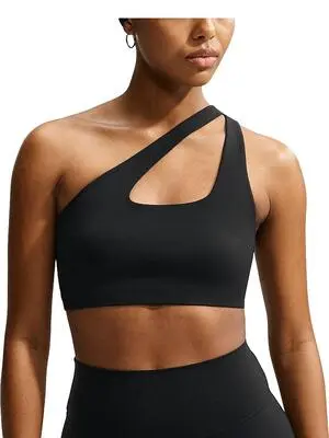 Nike Zenvy Asymmetrical Light Support Sports Bra - Black/cool Grey