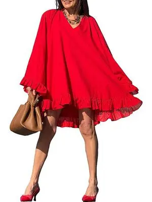 MARIELLE STOKKELAAR Camille Wide Sleeve Dress - Red