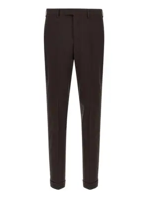 PT TORINO Master Creased Wool Pants - Black