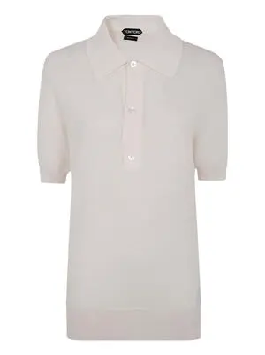 TOM FORD Short Sleeve Polo Shirt White