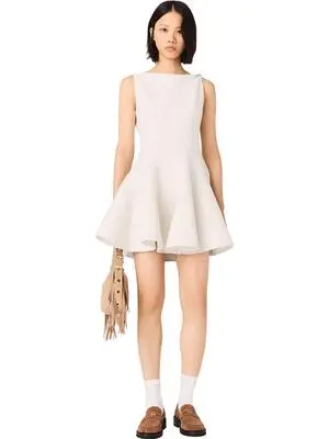 Maje Short Flared Tweed Dress - Ecru