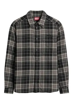 DIESEL® Stone Washed Check Shirt - Black