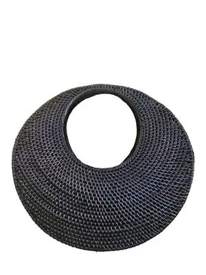 OHSUN Maxine Rattan Beach Bag - Black