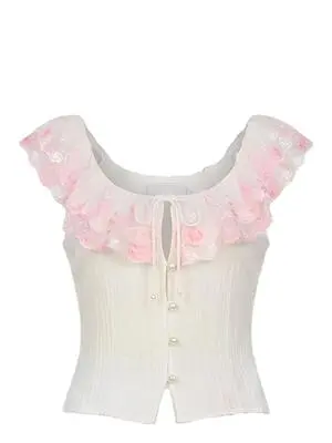 GLAM ON YOU Alba Top - White