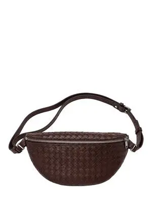 Mauritius Parker Woven Leather Crossbody Bag - Brown