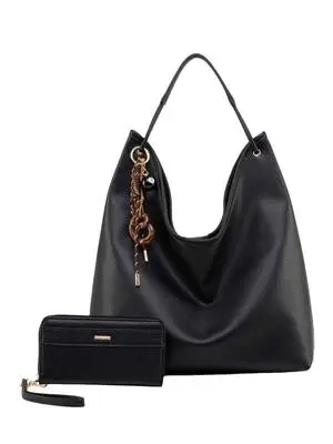 MKF COLLECTION - J'OMOR Eloa Hobo Bag With Wallet - Black