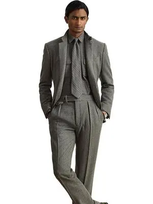 Ralph Lauren Gregory Hand-tailored Tick-weave Trouser - Medium Grey Multi