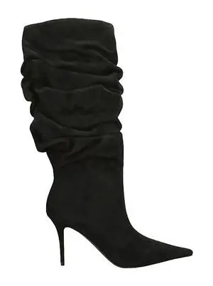 Amina Muaddi Anok 90 Heeled Suede Knee-high Boots - Black