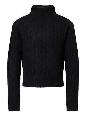Rick Owens Ribbed Turtle Neck Cashmere Blend Jumper - Black