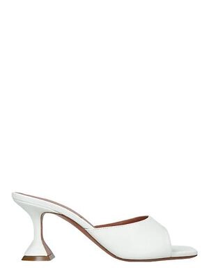 Amina Muaddi Lupita 70 Leather Heeled Mules - White