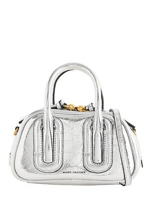 Marc Jacobs Micro Bauletto Leather Top-handle Bag - Silver