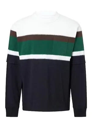Sacai Chusen-dyed Long-sleeve Cotton T-shirt - Black Multi