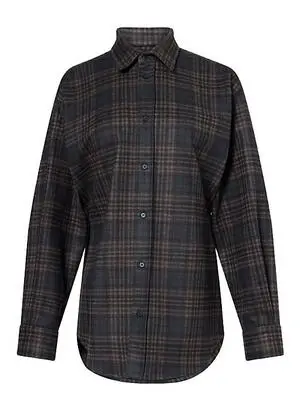 DARKPARK Anne Tailored Tartan Woven Shirt - Blue Grey Red