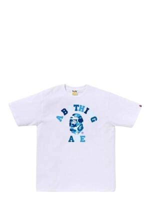 A BATHING APE Abc Camo College Green Camo T-shirt (fw26) White