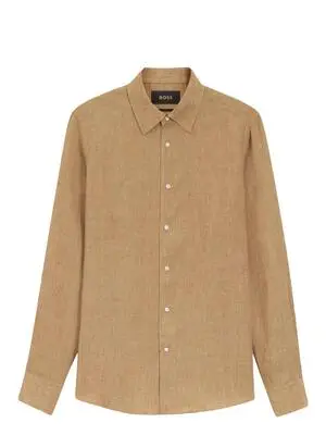Hugo Boss Slim Fit Textured Shirt - Beige