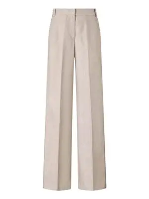 Pinko Metallic Pressed-crease Wide-leg Trousers - Light Brown