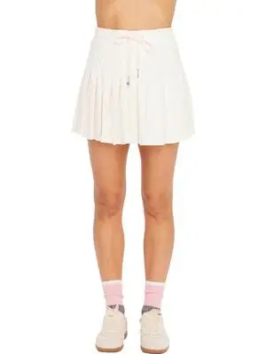 The Upside Cadiz Pleated Mini Skirt - Cream