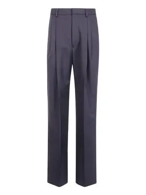 Dries Van Noten Panrom Tailored Herringbone Straight Leg Trousers - Black